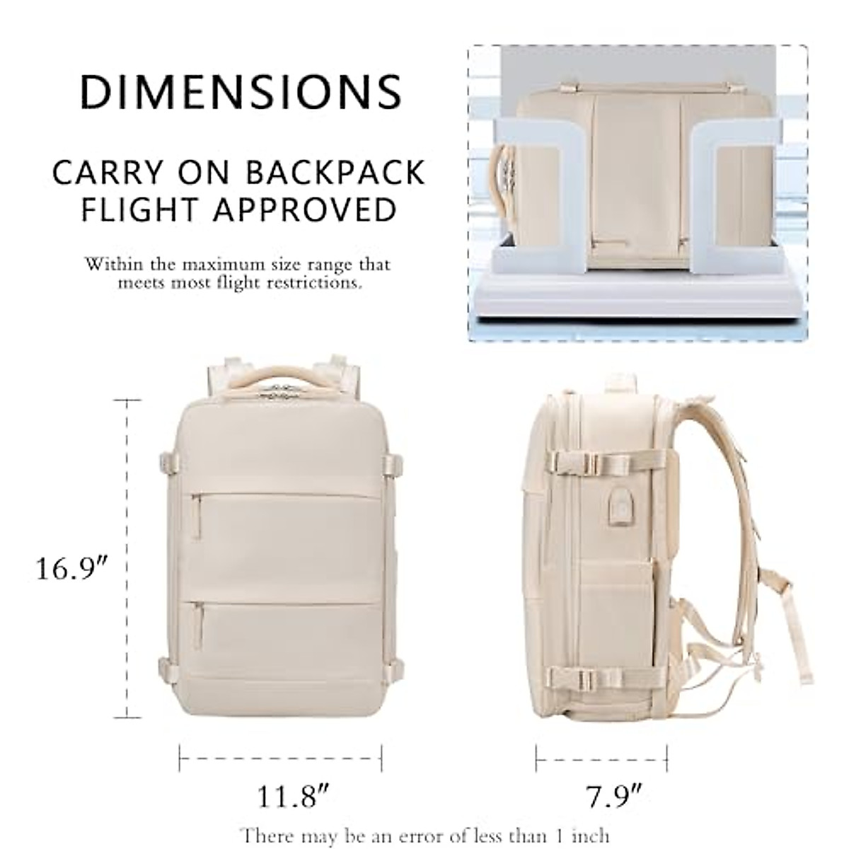 MOLNIA Large Travel Backpack for Women & Men with Shoe Compartment, Airline Approved Carry on Backpack 17.3" Laptop Backpack with USB Port Casual Daypack for Work, Business, College