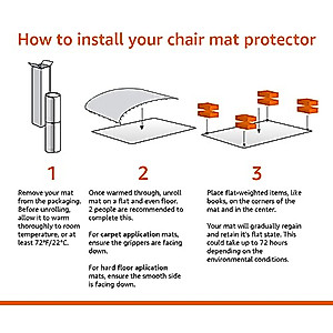 Amazon Basics Polycarbonate Office Chair ‎Rectangular Mat for Low to Medium Pile Carpet, 35 x 47-Inch, Clear