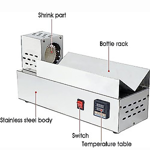 Commercial Capsule Bottle Cap Heat Shrinkable Machine, 600W Electric Capsule Shrinking Machine with Digital Display, for Max Diameter 80mm PVC Capsules, for PVC/PP etc.