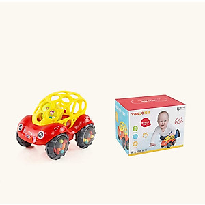 XELVSET 2pcs Toy Cars for Toddlers,Soft Rubber Rattle car Toys,Girls or Boys 3 yrs+ Years Old