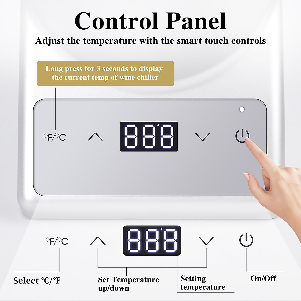 SOKO Electric Wine Chiller, Single Bottle Wine Cooler Keeps 750ml Wine Cold Up to 24 Hours, Stainless Steel, Silver