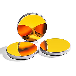 CNCOLETECH 20mm Laser Mirror Si Reflective Mirrors Lens Gold-Plated Silicon 3PCS CO2 Laser Lens,for CO2 Laser Engraving Cutting Machine