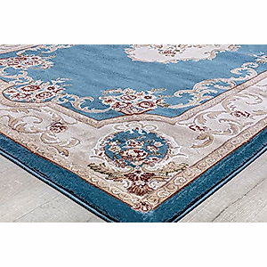 Rugs America Century Centurion CY10A Aubusson Blue Transitional Vintage Area Rug, 2'0"x4'0"