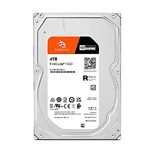 Seagate FireCuda HDD, 4TB, Internal Hard Drive HDD - 3.5 Inch CMR SATA 6GB/s 7,200 RPM 256 MB Cache 300TB/year (ST4000DX005)