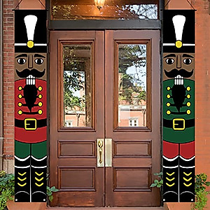 Black Nutcracker Christmas Decorations African American Nutcracker Porch Banner Outdoor Christmas Nutcracker Decorations and Supplies for Home Party