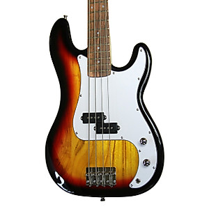 Stedman Pro Beginner Series Bass Guitar Bundle with 15-Watt Amp, Gig Bag, Instrument Cable, Strap, Picks, and Polishing Cloth - Sunburst