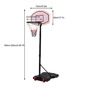 Basketball Hoop 5.8ft-7ft Height Adjustbale Basketball Stand with 2 Wheels Portable Basketball System Basketball Equipment for Indoor Outdoor