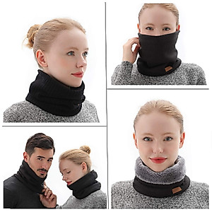 NovForth Winter Neck Warmer Men Ski, Neck Gaiter Face Scarf Women, Fleece Scarf for Men Gaiter Mask, Thick Windproof Scarves