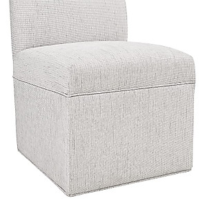 Comfort Pointe Delray Modern Fabric Upholstered Caster Chair in Sea Oat Beige
