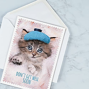 Current Furry Friends Get Well Greeting Cards Value Pack - Set of 20, 10 Unique Designs, Large 5 x 7 Inch Cards, Sentiments Inside, Dogs, Cats, Pets