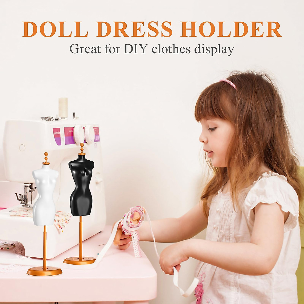 EXCEART Doll Rack 4pcs Doll Cloth Gown Display Support Holder Mini Mannequin Model Stand Plastic Display Support Accessories