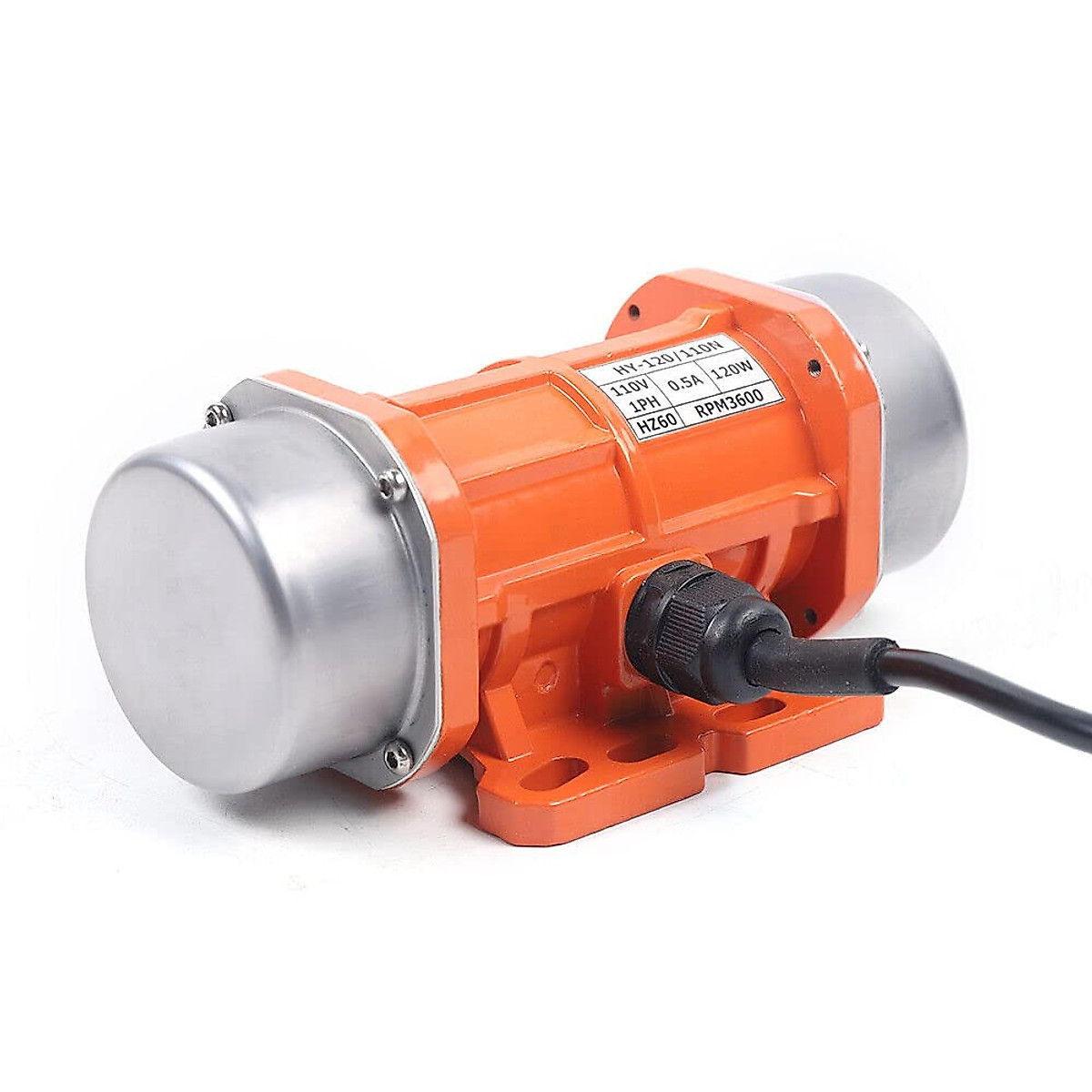 Concrete Vibrator Vibration Motor AC 110V 120W Electric Vibrating Motor Single Phase 3600 RPM Asynchronous Vibration Motor 6.6ft Cable for Shaker Table