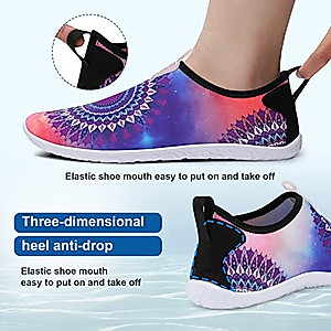 Fires Water Shoes for Womens Mens Quick-Dry Barefoot Aqua Socks for Beach Swim Surf Breathable Hiking Water Shoes Slip-on Lightweight Durable Pool Lake Shoes blueboho 7.5-8.5 Women/6-7 Men
