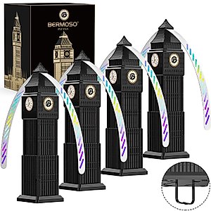 Fly Fans for Tables 4 Packs Fly Fans for Outdoor Tables Bug Fans Keep Flies Away Height-Adjustable Table Top Fly Fans Fly Spinner with Holographic Blades for Picnic, Restaurant, Party, BBQ, Home