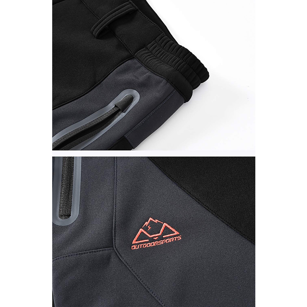 YSENTO Men's Hiking Cargo Pants Waterproof Windproof Fleece Lined Ski Snow Insulated Pants Black US 32