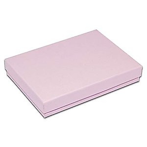 TheDisplayGuys 25-Pack #53 Cotton Filled Cardboard Paper Jewelry Box Gift Case - Pink (5 7/16" x 3 15/16" x 1")
