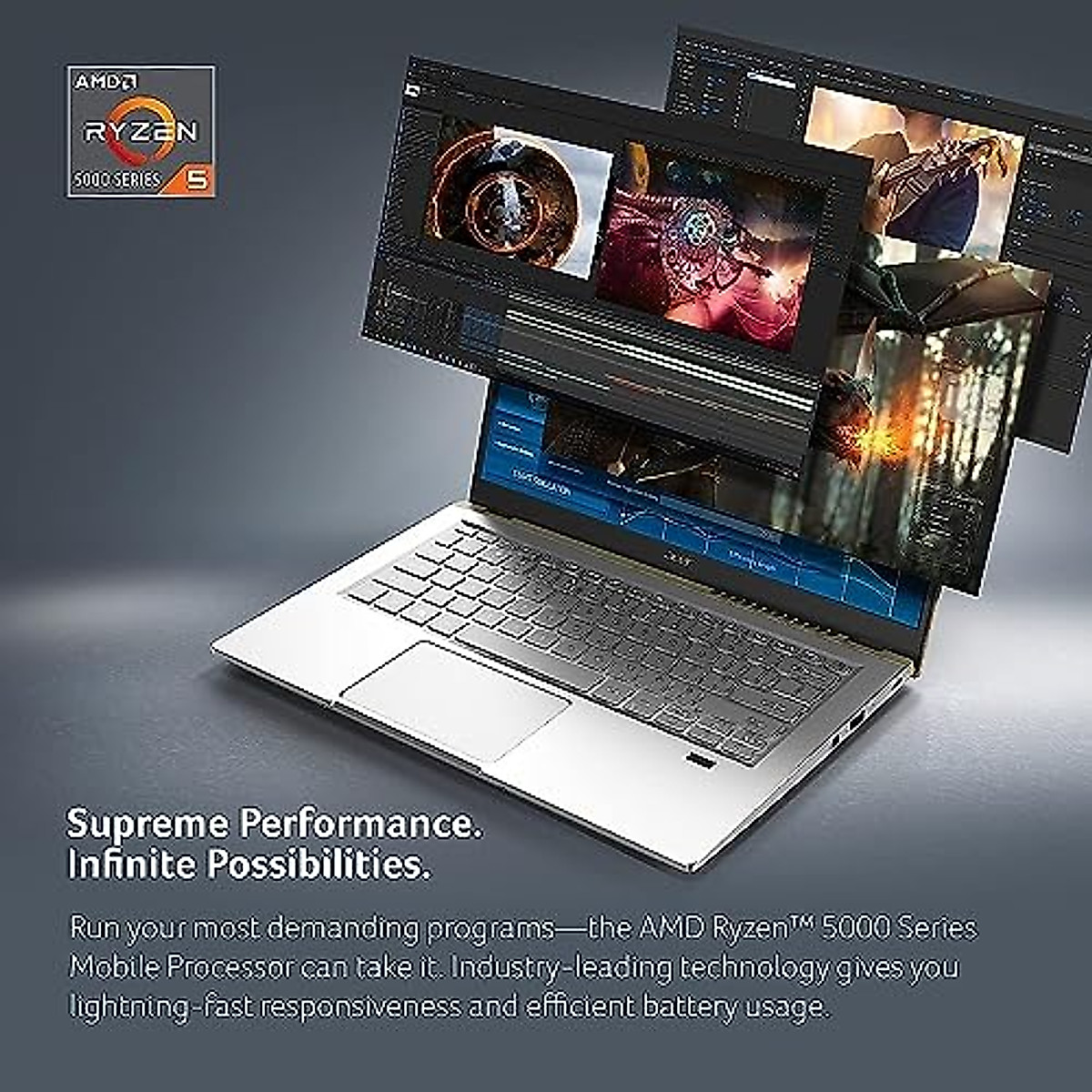 acer Swift X Laptop, 14" FHD, AMD Ryzen 5 5600U Processor(Beats Intel i7-1255U), NVIDIA RTX 3050, 8GB RAM, 512GB SSD, Fingerprint Reader, Wi-Fi 6, Backlit KB, College and Business Laptop, Win 11 Home