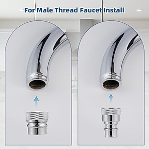 2pcs Portable Dishwasher Faucet Adapter, Sink Faucet Adapter Connection for Dishwasher, Can Be Used As Faucet Aerator, 15/16-27 Male Outside and 55/64-27 Female Inside, Chrome