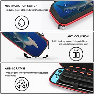 Hammerhead Shark in Wild Travel Carrying Case Game Bag for Nintendo Switch Console Accessories Holds 20 Game Card Bag