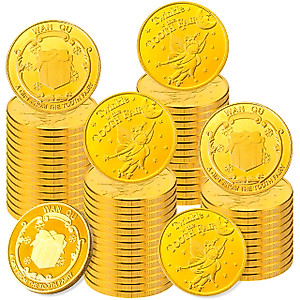 PROLOSO 8 Pcs Golden Tooth Fairy Coins Novelty Gift Coins Tooth Fairy Money for Lost Tooth Kids