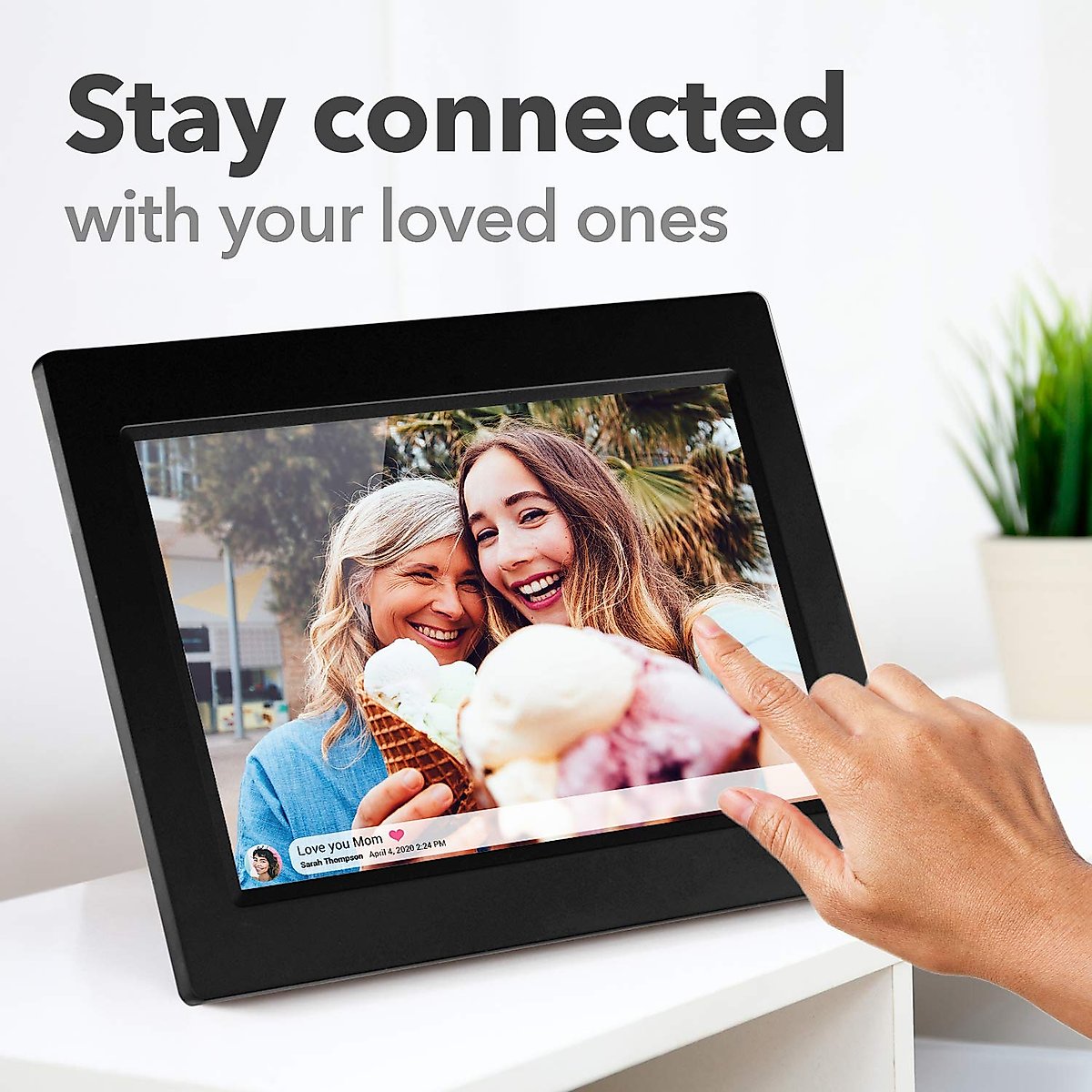 Feelcare Digital WiFi Picture Frame 10 inch, Upload Photos or Videos Remotely from Smartphone to Frame with Free Frameo App, IPS 800x1280,Touchscreen for Easy Navigation