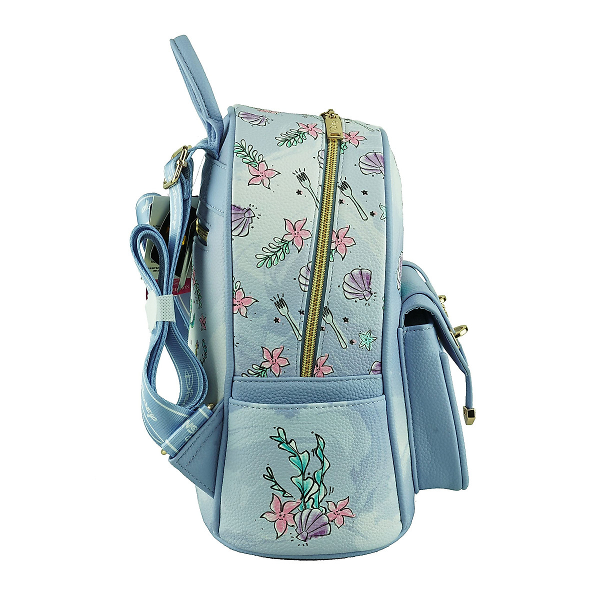 Wondapop Disney The Little Mermaid Ariel 11" Vegan Leather Fashion Mini Backpack