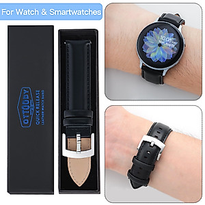 OTTOODY Leather Watch Bands Quick Release, Elegant Top Grain Leather Watch Straps for Men & Women, Choice of Color & Width - 18mm, 19mm, 20mm, 21mm or 22mm Wristbands Bracelet for Watch & Smartwatch