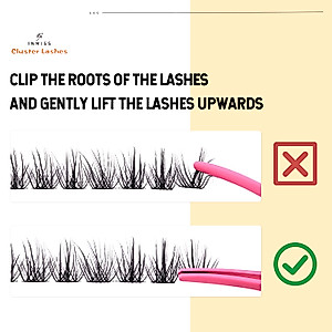 72 Pcs Lash Clusters Wispy, DIY Lash Extensions Individual Cluster Lashes Wispy Volume Eyelashes for Lash Extension at Home (D Mix 10-16mm, A17)