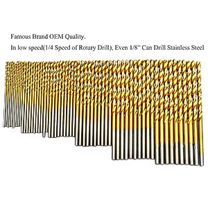 60Pcs Drill Bits Set 1/8 1/16 3/64 5/64 3/32 7/64 Micro Drill Twist Drill Bit Set Jobbers Length Mini Micro Drill Perfect Use for Steel Wood Plastic Aluminum Alloy
