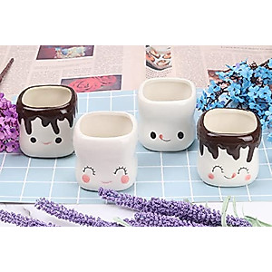 Marshmallow Mugs Set of 4 Cute Marshmallow Cups Cute Mugs for Kids Hot Chocolate Cocoa Mugs Gifts for Kids Women Christmas Mugs Mother's Day Cute Mug 6OZ
