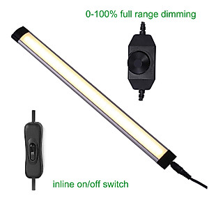 AIBOO LED Under Cabinet Lighting Kit, LED Strip Light,Shelf Lights Direct Wire, 12V Dimmable Kitchen Light Bar Linkable with Rocker Switch and Plug in Adapter (4 Panels,Warm White)