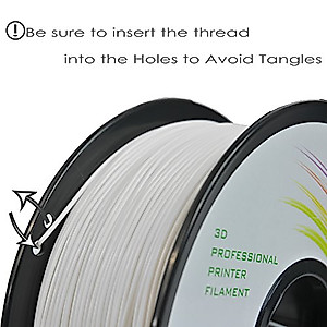 3D BEST-Q PLA 1.75mm White 3D Printer Filament, Dimensional Accuracy +/- 0.03 mm, 1KG Spool, White