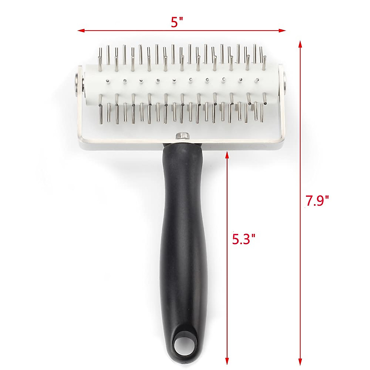 AMPSEVEN Pizza Dough Docker Roller - Professional Stainless Steel Pastry Docker Roller with Spike for Homemade Baking Cake crackers Pie Hole Maker,Prevent Dough from Blistering