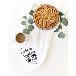 The Cotton & Canvas Co. Home is Where Your Mom is Soft and Absorbent Kitchen Tea Towel, Flour Sack Towel and Dish Cloth, for Her