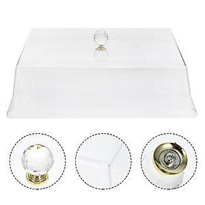 Luxshiny Cake Stand Cover, Cake Dome Rectangular Food Cover Cake Display Stand Cover for Home Kitchen Party (34* 24* 10.5cm)