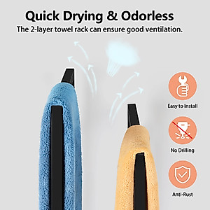 Freestanding Towel Rack 2 Tier Towel Holder Stand Small Hand Towel Drying Rack Black Towel Blanket Racks for Bathroom Laundry Room Bedroom Pool (Matte Black)