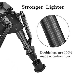 CVLIFE Carbon Fiber Tilt Bipod Pivot 6-9 Inches Bipod with Picatinny Adapter and Detachable S Lock Lever