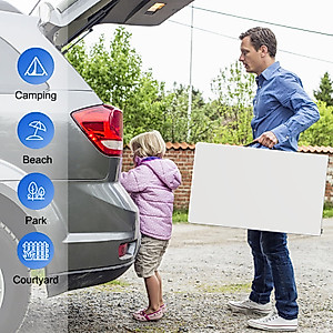 Nazhura 4 Foot Foldable/Folding Table Heavy Duty, Durable and Portable for Dining Picnic and Party