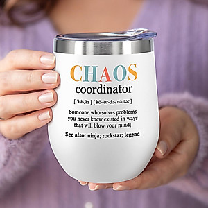 Gifts For Coworkers Mom Manager Teacher, Chaos Coordinator Coffee Mug 12oz Unique Birthday Gift Idea for Boss Lady, Women, Friends, Office, Wedding, Thank You Teacher Appreciation Gifts (Pack of 1)
