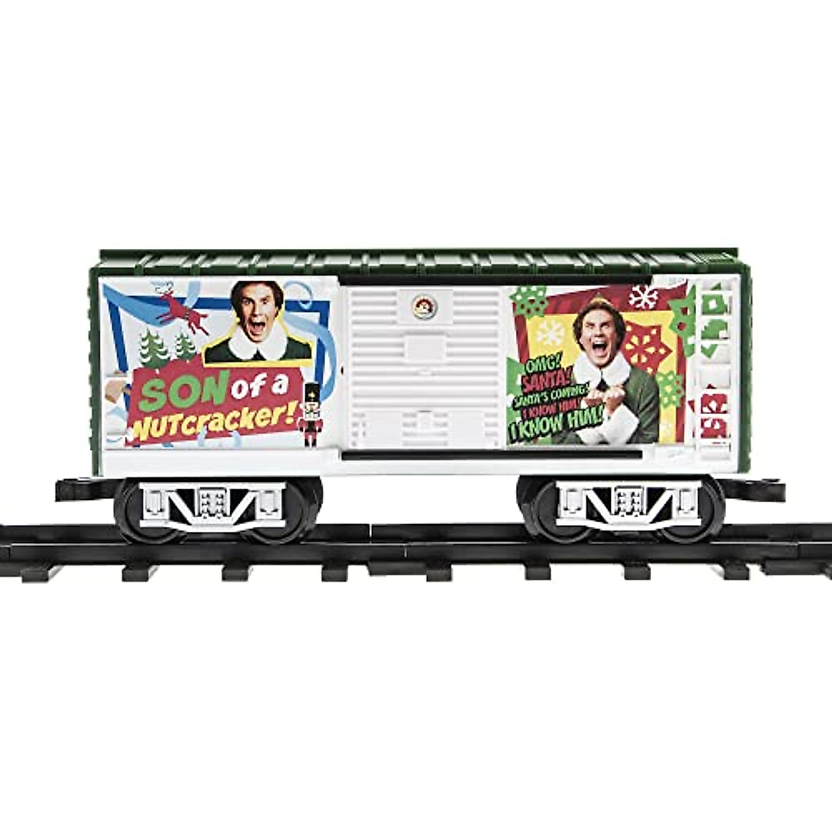 Lionel Battery-Operated Elf Toy Train Set with Locomotive, Train Cars, Track & Remote with Authentic Train Sounds, & Lights for Kids 4+