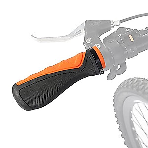 Bike Handlebar Grips, Orange & Black Rubber Anti-slip Lock-on Ergonomic Design Mountain Bike Grips, MTB BMX Anti-Slip Urban Bicycles Grips, Scooter Grips Accessories