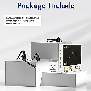 BANIGIPA Bluetooth Headset with Boom Microphone, Open Ear Headphones w/Noise Canceling Mic, Wireless Headset for Phone Laptop PC Computer, Light and Comfortable for Office Meeting Home Working-10 Hrs