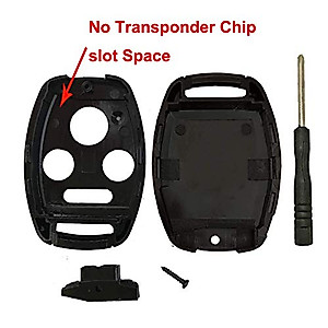 J-ACCES Key Fob Shell Case Fit for Honda Accord Civic EX Pilot Accessories Keyless Entry Remote Silicone Key Fob Cover with Screwdriver (Key Shell Black Cover)