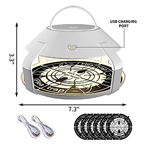 2 Packs Flea Traps for Inside Your Home with Light, Flea Light Trap for Bug USB Charing Insect Pest Control Traps for Kitchen, Living Room, Balcony, and Bedroom