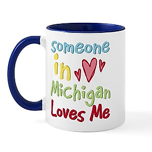CafePress Someone In Michigan Loves Me Mug Ceramic Coffee Mug, Tea Cup 11 oz