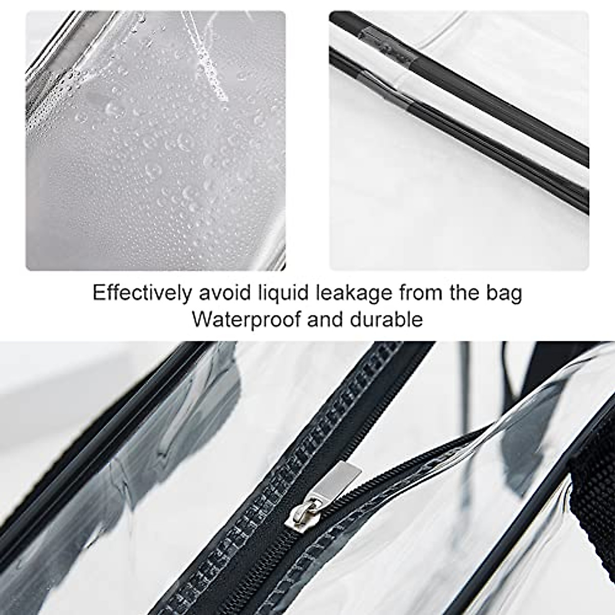 Veki 3Pcs Set Crystal Clear Toiletry Bag TSA Approved Makeup Bag Quart Size Cosmetic Bag Waterproof Travel Bags for Women Men Portable Carry on Airport Airline Compliant Bag (Rose Red)