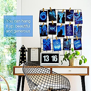 Ctosree 50 Pieces Blue Neon Aesthetic Pictures Wall Collage Kit Neon Blue Indie Room Decor Photo Collections Collage Dorm Decors for Girl Teens and Women for Room Bedroom Aesthetic, 4 x 6 Inches