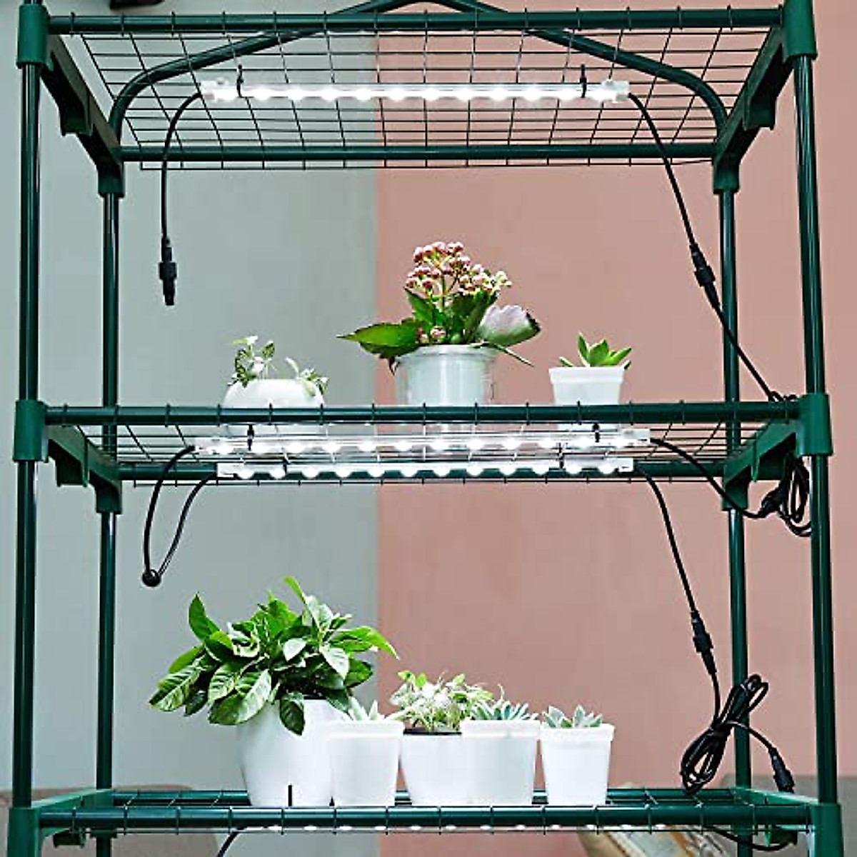 Litever Grow LED Light Strip Kits for Plants, 45W, Full Spectrum White Grow Lights, Easy Installation. Good for Indoor Plant Grow Shelf, Greenhouse, Grow Cabinets