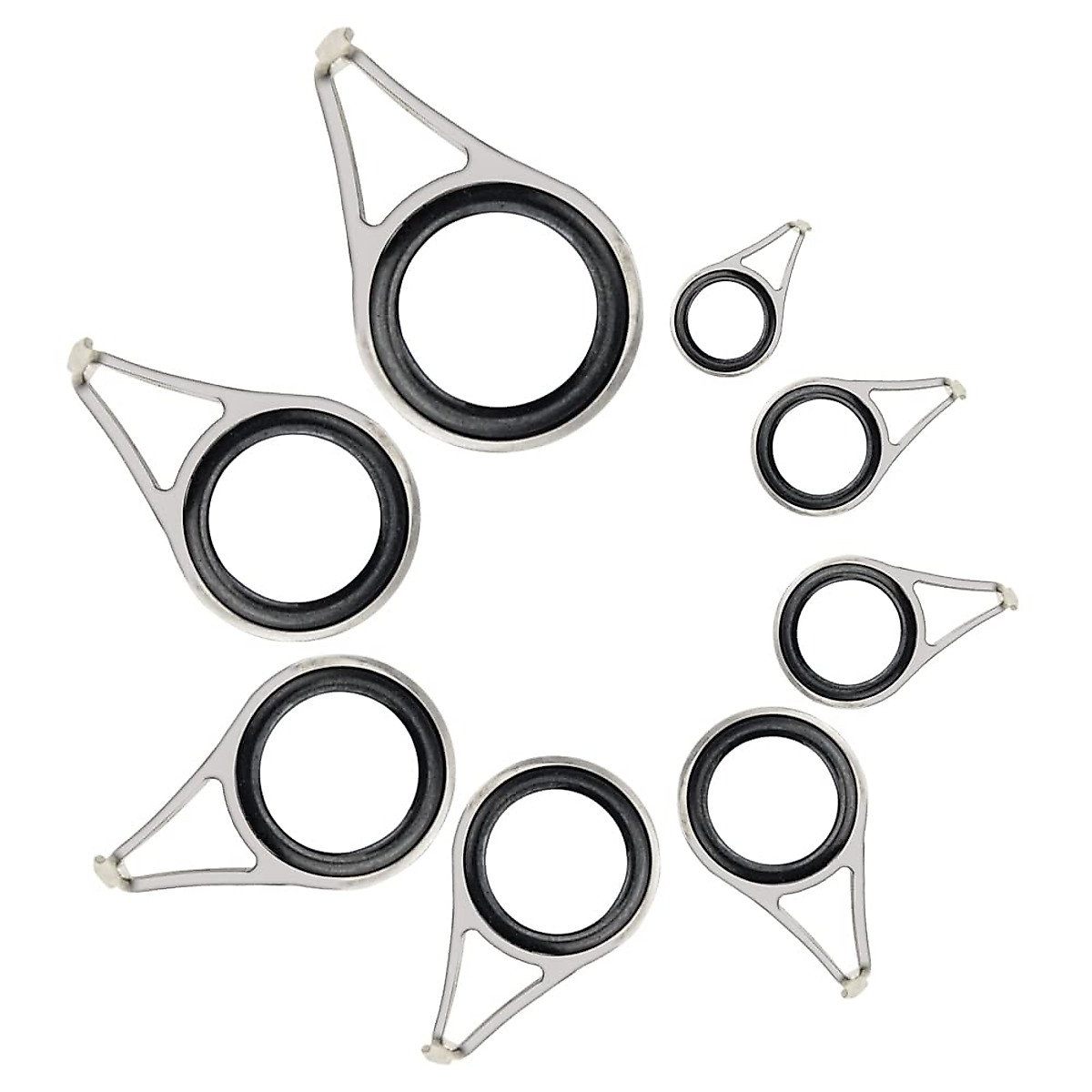 WMYCONGCONG 75 PCS Fishing Rod Guide Ceramics Tips Stainless Steel Carbon Spinning Fishing Rod Guides Spare Parts Repair Kit