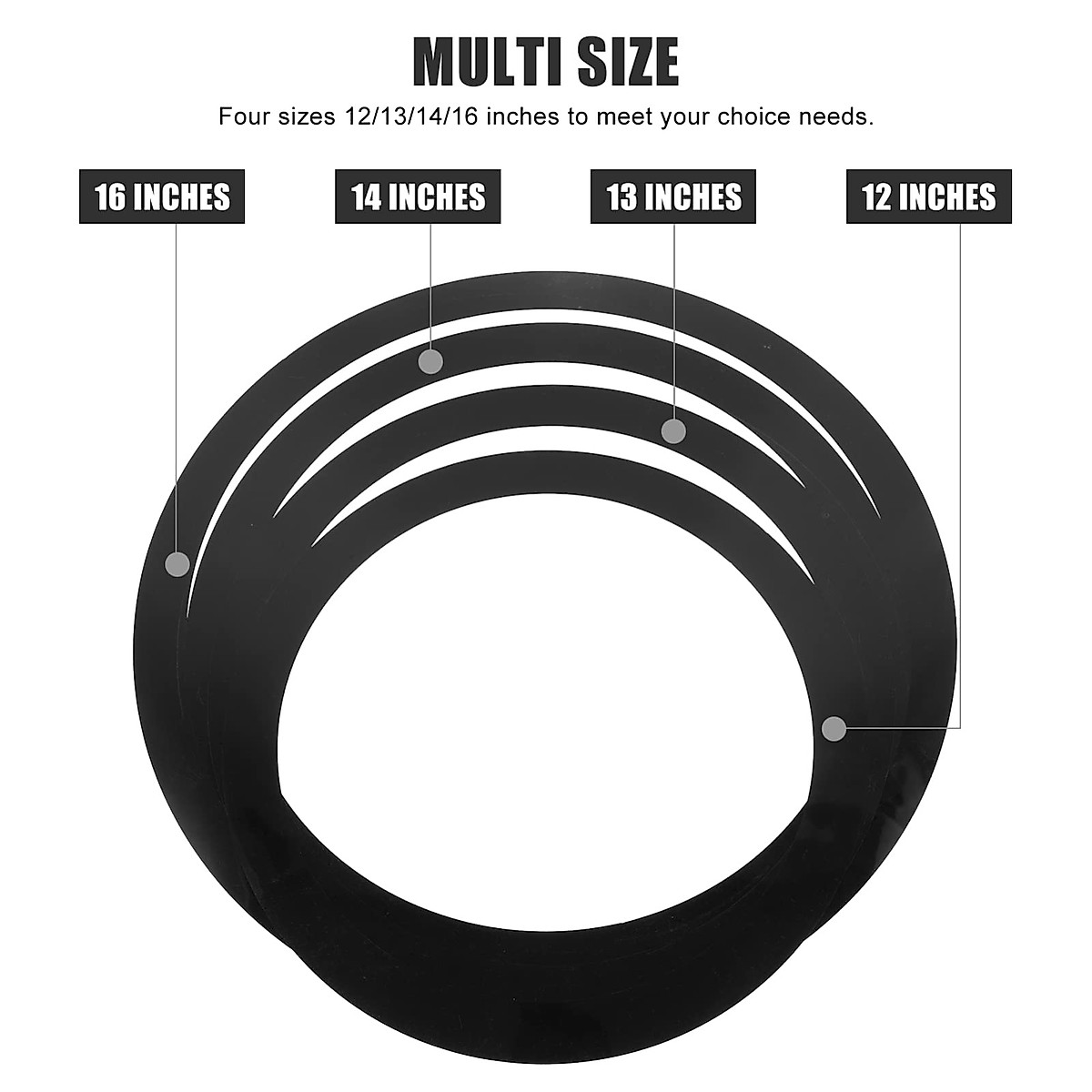 Milisten 4pcs Drum Dampener Gel Transparent Drum Dampener Soft Drum Damper Gel Pads Drum Silencers for Drums Tone Control Supplies Black, 40.5X40.5X0.2CM, H19C20614EKCK